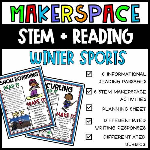 Winter Sports STEM Makerspace Activities Task Cards and Reading ...