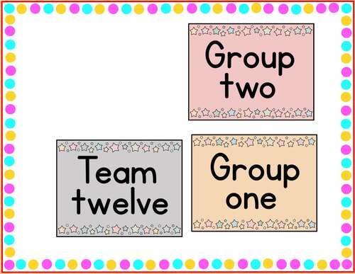 Boho Neutral Colors Spotty Stars Table Numbers, Table, Team and Group ...