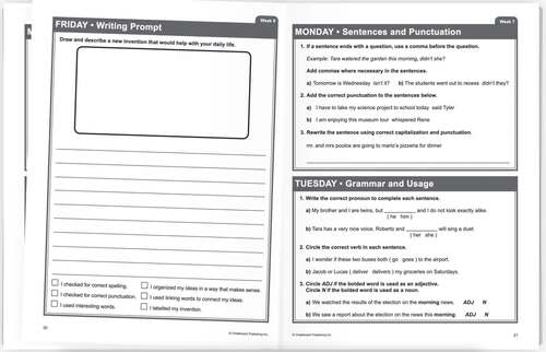Canadian Daily Language Skills Grade 5 Spiral Review by Chalkboard ...