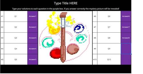 Back to School Art Commercial Use Pixel Art Template for Google Sheets