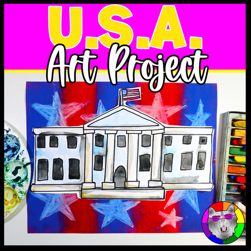 Presidents' Day Art Project, White House Art Lesson, USA Art Activities ...