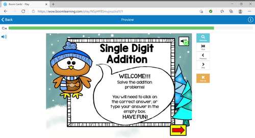 Single Digit Addition Winter BOOM Cards™ by Teaching Dinos | TPT