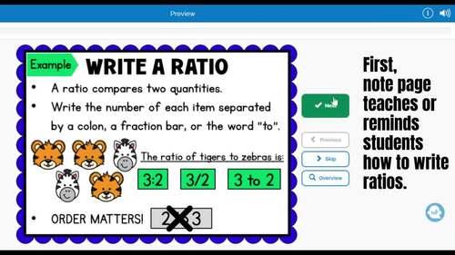 Ratios Boom Cards™️ Self-Grading Digital and Printable Task Cards Activity
