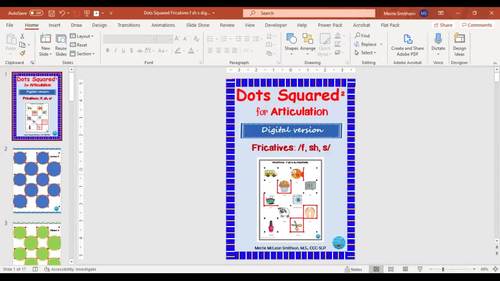 Dots Squared for Articulation: Fricatives /f, sh, s/ | Distance Learning