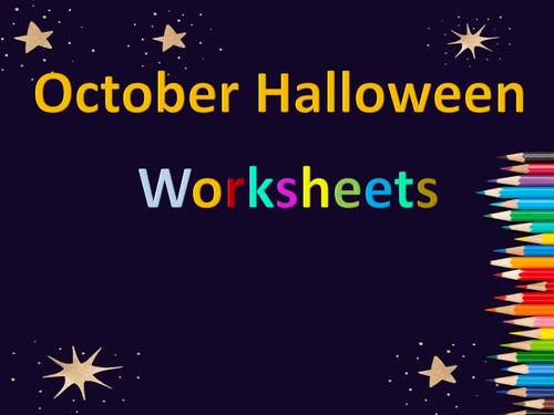 Kindergarten Halloween October Bundle Worksheet Art & Math 114 pages
