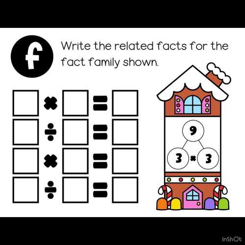 Christmas Fact Families Multiply + Divide Number Bonds Task Cards