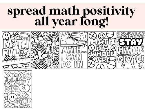 Math Positivity Coloring Pages | THE BUNDLE by The Happy Little Classroom