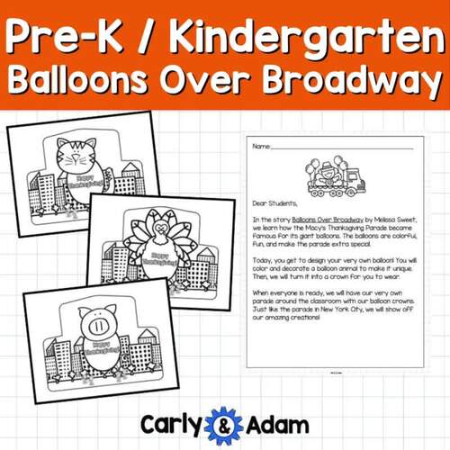 Pre-K & Kindergarten Balloons Over Broadway Thanksgiving Activities Bundle