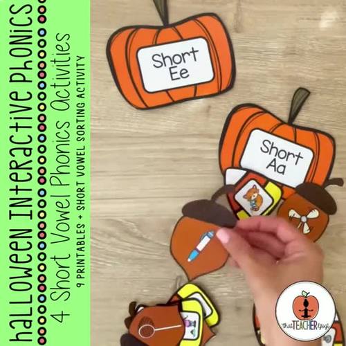 Fall/Halloween Short Vowel Phonics Practice by That Teacher Yogi