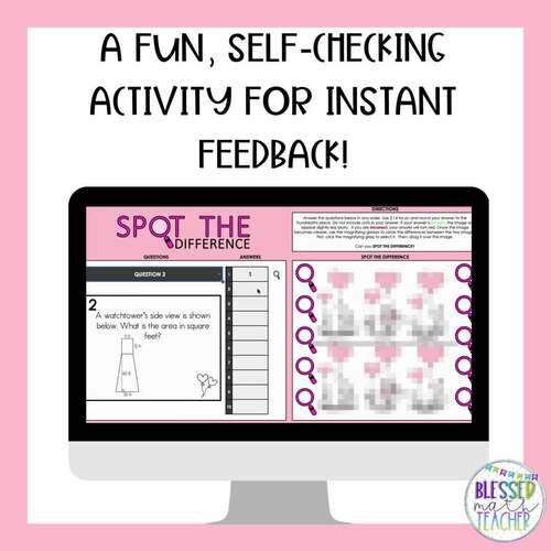 Area of Composite Figures Digital Activity and Worksheet - Valentine's Day