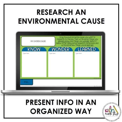 Earth Day Activity | Digital Research Flipbook by Ren Made This | TPT