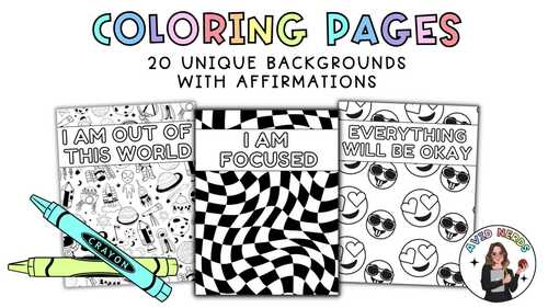 State Testing Encouragement Coloring Pages | Positive Affirmations