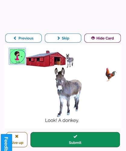 Interactive AAC Core Vocabulary Farm Boom Cards for Speech Therapy