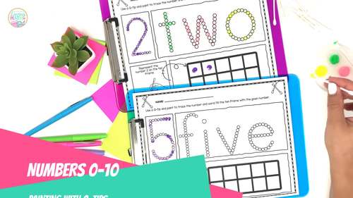 Writing Numbers 0-10 with Q-Tip Painting by Loving Math | TPT