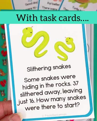 Addition and Subtraction Word Problems Within 100 Story Problems Pet ...