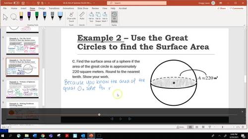 Geometry Surface Area & Volume of Spheres (PPT Slides & KEY) | TPT