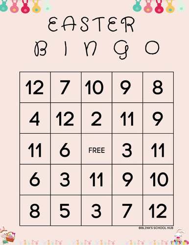 EASTER BINGO: ADDITION & SUBTRACTION WITHIN 20 by Blink's School Hub