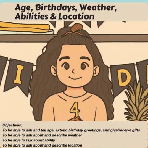 ESL Speaking and Grammar: Age, Birthdays, Weather, Abilities & Location ...