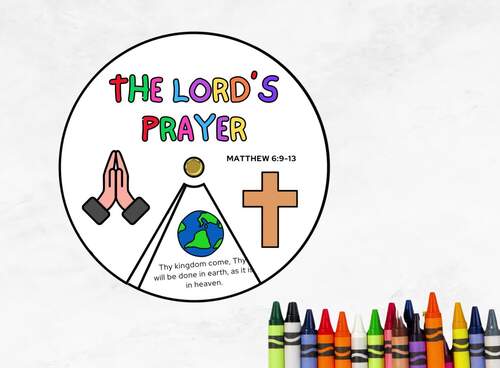 The Lord's Prayer KJV, Bible Story Spinning Wheel, Sunday School ...