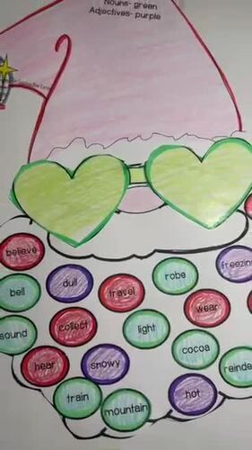 Christmas Santa Parts of Speech Craft by The Teaching Diva Corner