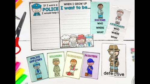 Community Helpers Activities | Jobs Centers and lapbook by Ms Herraiz