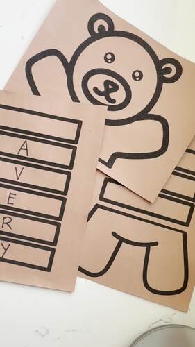 BEAR Name Craft: Letter B Name Recognition & Scissor Skills Preschool PreK