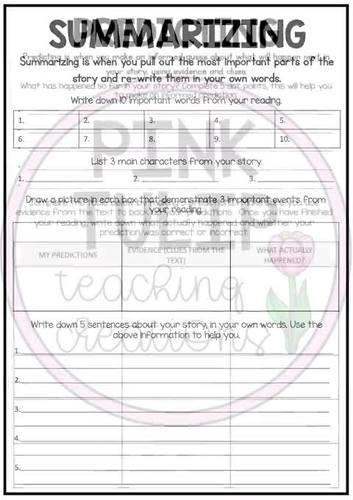 Reading Strategies Worksheets - Use With Any Book | TpT