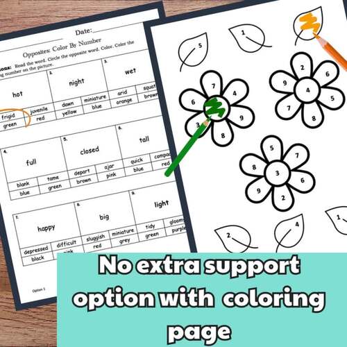 Ready to Use Opposite ELA Color By Number Worksheets 3rd-12th Speech ...