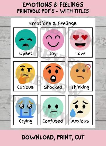 Emoji Feelings Chart | Emotions Flashcards | 27 Emojis by Jill E Creative