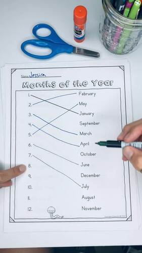 Months of the Year Printable Worksheets | Ordering the Months of the Year