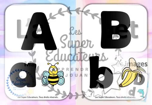 Affichage de l'alphabet pastel- alphabet display by Les Super Educateurs