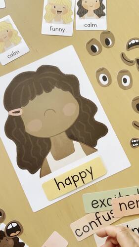 Editable Feelings Chart Emotions Activity for Kids Girl Version ...