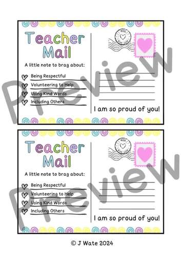 Back to School Teacher and Student Mail Printable Notecards | Happy Mail