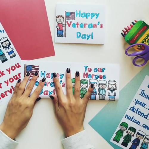Printable Veterans Day Thank You Cards | Kindergarten | Dia de los ...