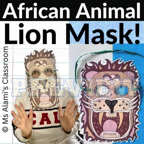 Book Week 2024 African Animal Mask Lion by Ms Alami's Classroom | TPT