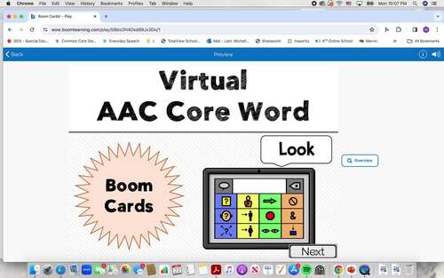 Look Core Word of the Week AAC Boom Cards™ by Michelle's Communication ...