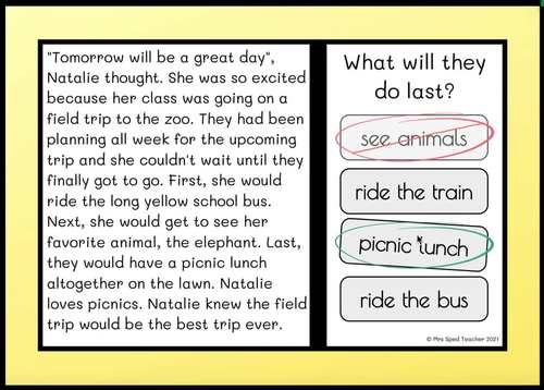 Short Passage Reading Comprehension Boom Cards™ | Deck 13 by Mrs Sped ...