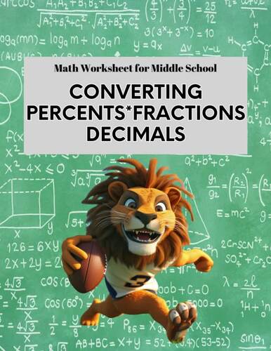 CONVERTING PERCENTS * Single Worksheet for Middle School Math | TPT