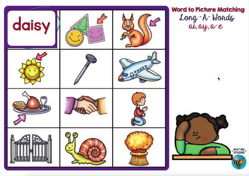 LONG VOWEL TEAMS WORD TO PICTURE MATCH BOOM CARDS CENTER PRACTICE GAMES ...