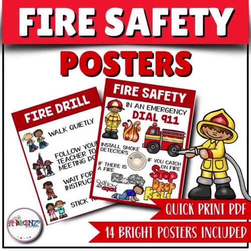Fire Safety Posters | Classroom Rules & Safety Procedures for Fire ...