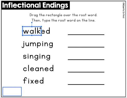First Grade Inflectional Endings (-ed and -ing) for Google Slides