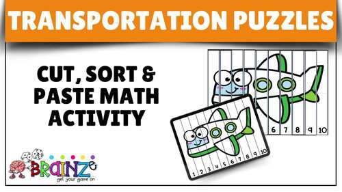 Transportation Puzzles Preschool & Kindergarten Activities Fine Motor ...
