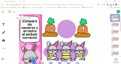 Comparar números | Google Slides Seesaw | Digital Greater Less Equal in ...