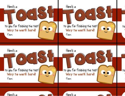 Cinnamon Toast Crunch Testing Motivation Tag-Here's a Toast to you for ...