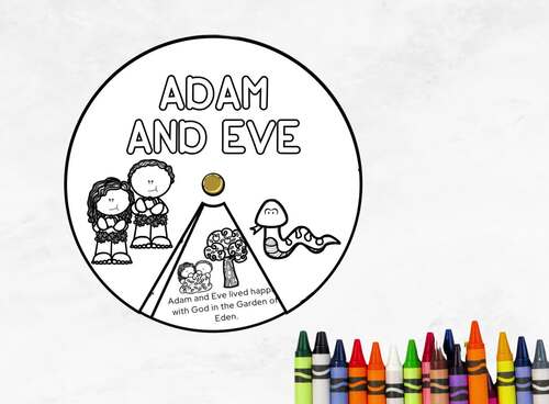 Adam and Eve Bible Story Spinning Wheel Craft - Sunday School & Homeschool