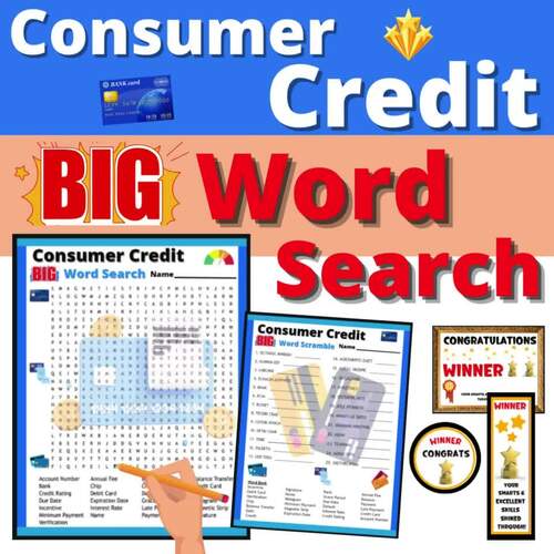 Credit Cards Word Search Puzzles Personal Finance Consumer Financial ...