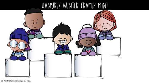 Hangerz clip art, Winter Frames clip art Mini by Melonheadz Clipart