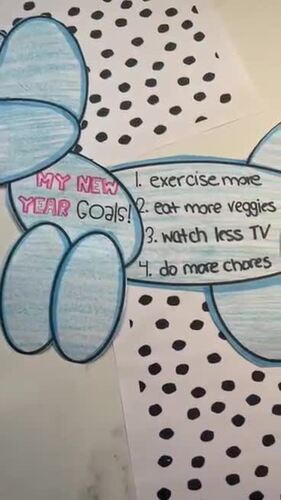 New Year Goals Craft Balloon Animal by The Teaching Diva Corner | TPT