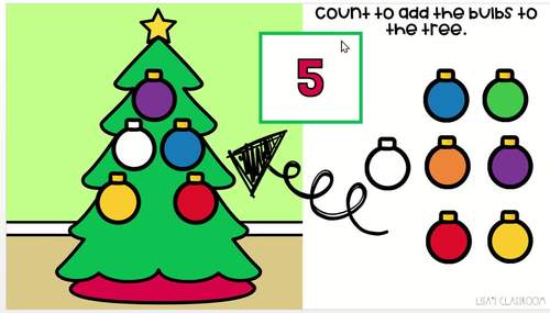 CHRISTMAS Tree Counting to 10 -ONLINE Distance Learning Google Digital PPT