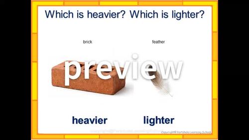 Heavier Lighter–Level 2 |Different Objects Weight Comparison| Google Slides